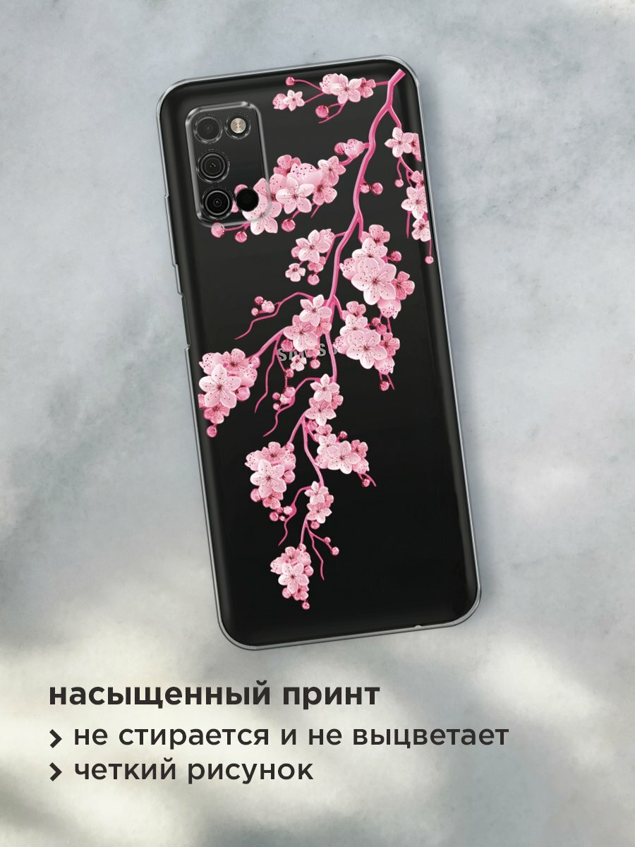 Чехол на Samsung Galaxy A03S / Самсунг Галакси A03S с принтом "Ветка сакуры 2" — фото 1