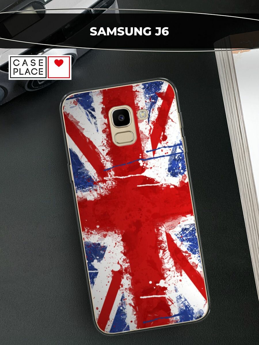 Чехол на Samsung Galaxy J6 2018 / Самсунг Галакси Джей 6 2018 с принтом "Флаг Великобритании 2"