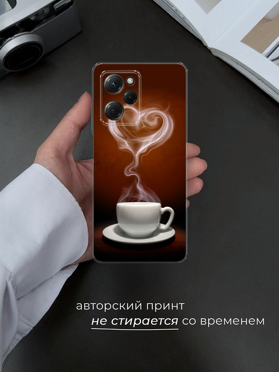 Чехол на Xiaomi Poco X5 Pro 5G / Сяоми Поко X5 Про 5G с принтом "Кофейная любовь" — фото 1