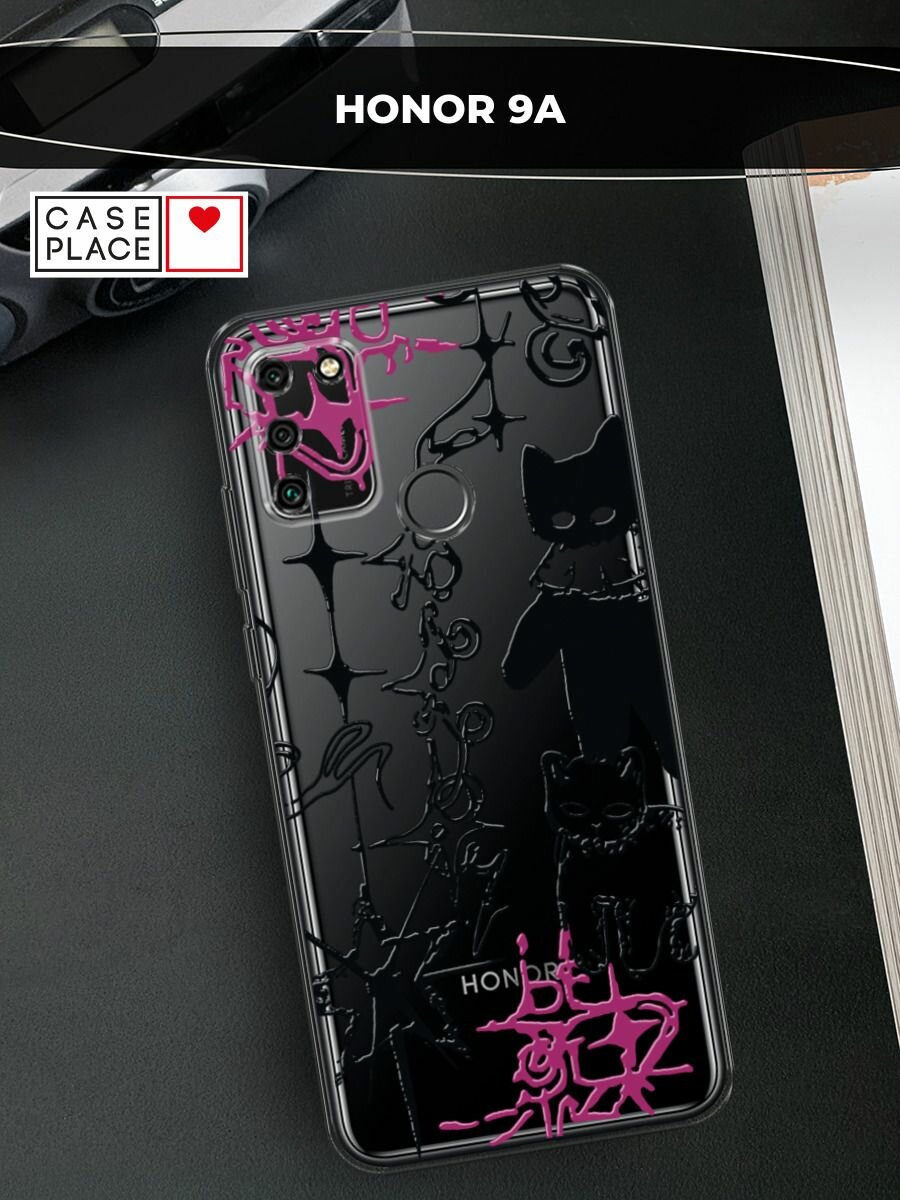 Чехол на Honor 9A / Хонор 9А с принтом "Готические котики"