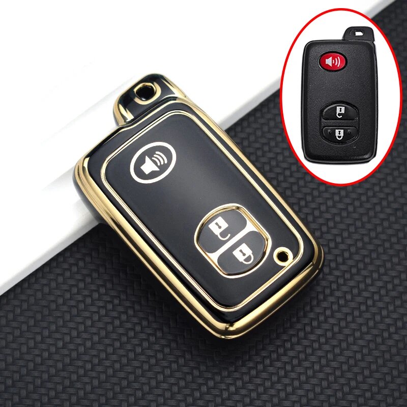 Чехол для автомобильного ключа из ТПУ с 2 3 4 кнопками для Toyota Camry Prado Corolla Prius Aqua RAV4 Land Cruiser, чехол с дистанционным управлением без ключа 2013 2014