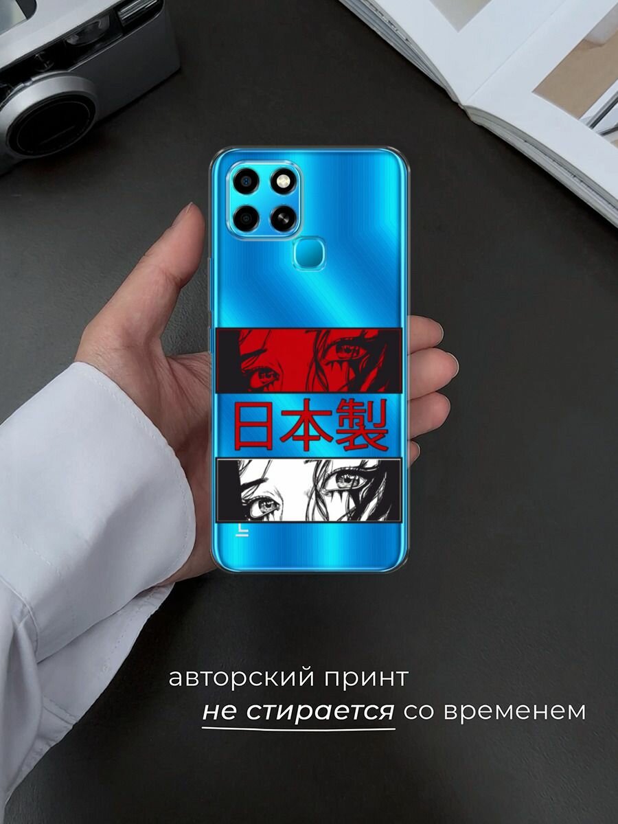 Чехол на Infinix Smart 6 / Инфиникс Смарт 6 с принтом "Аниме глаза манга", прозрачный — фото 1
