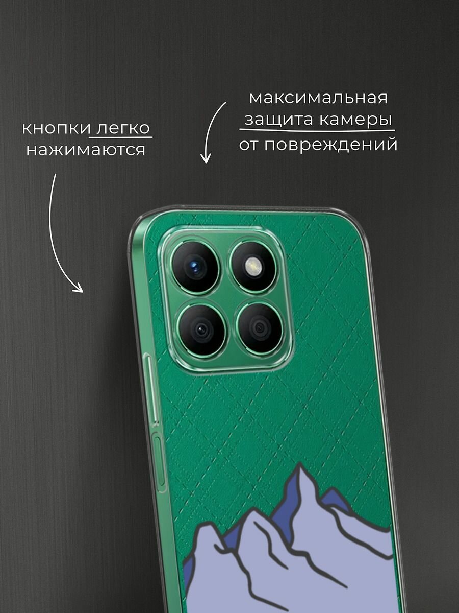 Силиконовый чехол на Honor X8B / Хонор X8B с принтом "Гора", прозрачный — фото 1