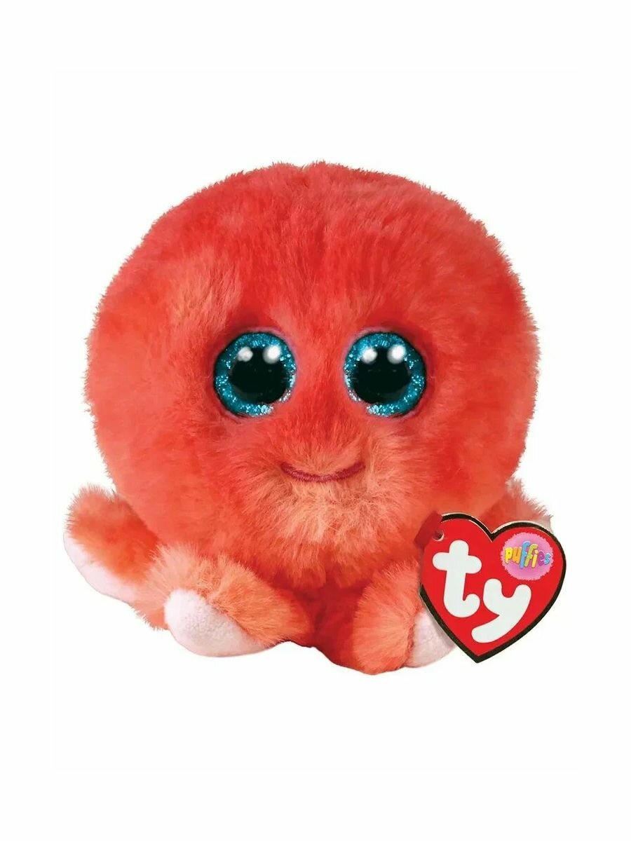 TY Игрушка-пуф Шелдон Коралловый Осьминог дет, 10 см