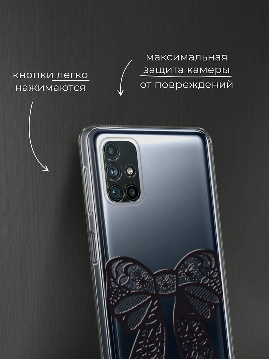 Чехол на Samsung Galaxy M31s / Самсунг Галакси M31s с принтом "Черный сетчатый бант 2" — фото 1