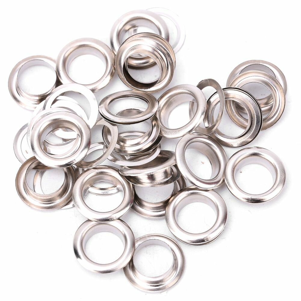 100 шт. латунных люверсов (серебро, 4 мм)