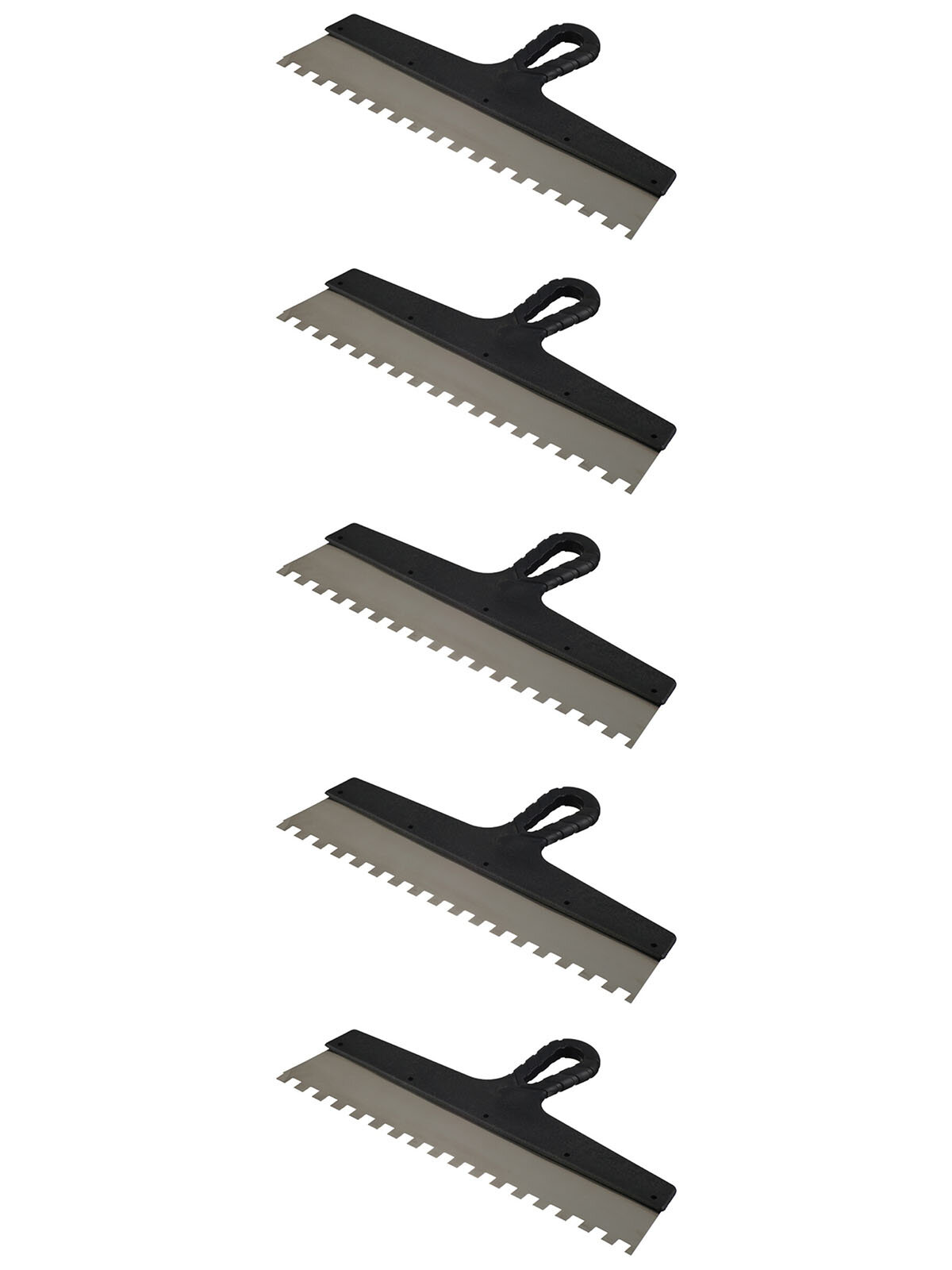 Шпатель зубчатый 350х10 мм с пластиковой ручкой (131157) (5 шт.)