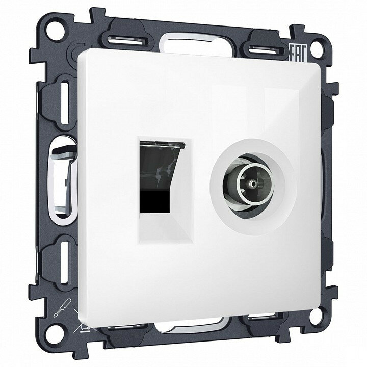 Механизм ТВ-розетки оконечные и розетки Ethernet RJ-45 со шторкам Ambrella Volt ALFA MA112510