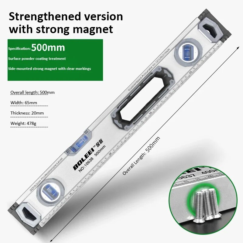 Высокоточный Магнитный Уровень-линейка 30/40/50 См Из Алюминиевого Сплава, Ударопрочный