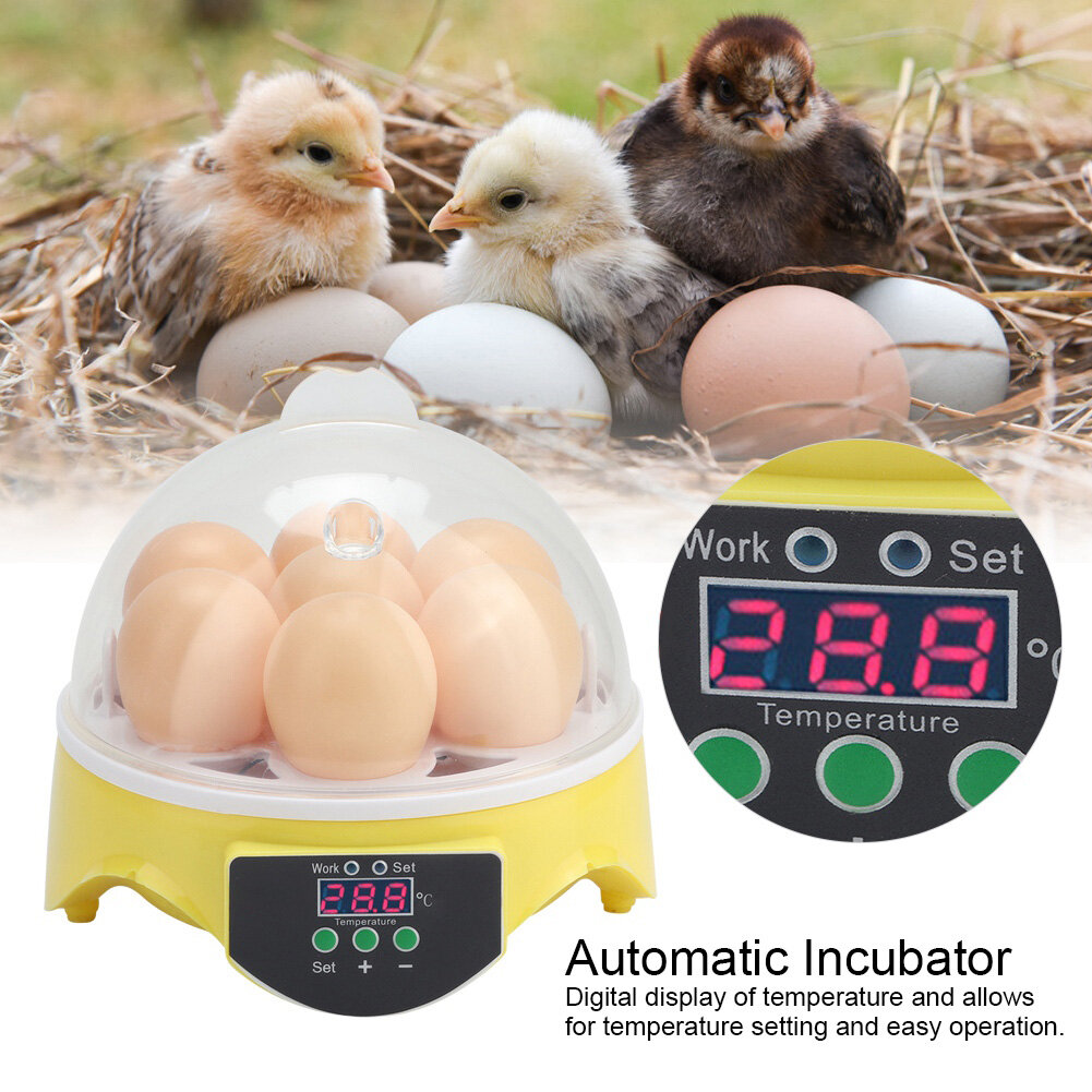 7 яиц, умный домашний инкубатор для кур, уток, полностью автоматический интеллектуальный инкубатор с контролем температуры, 110 В, вилка стандарта США