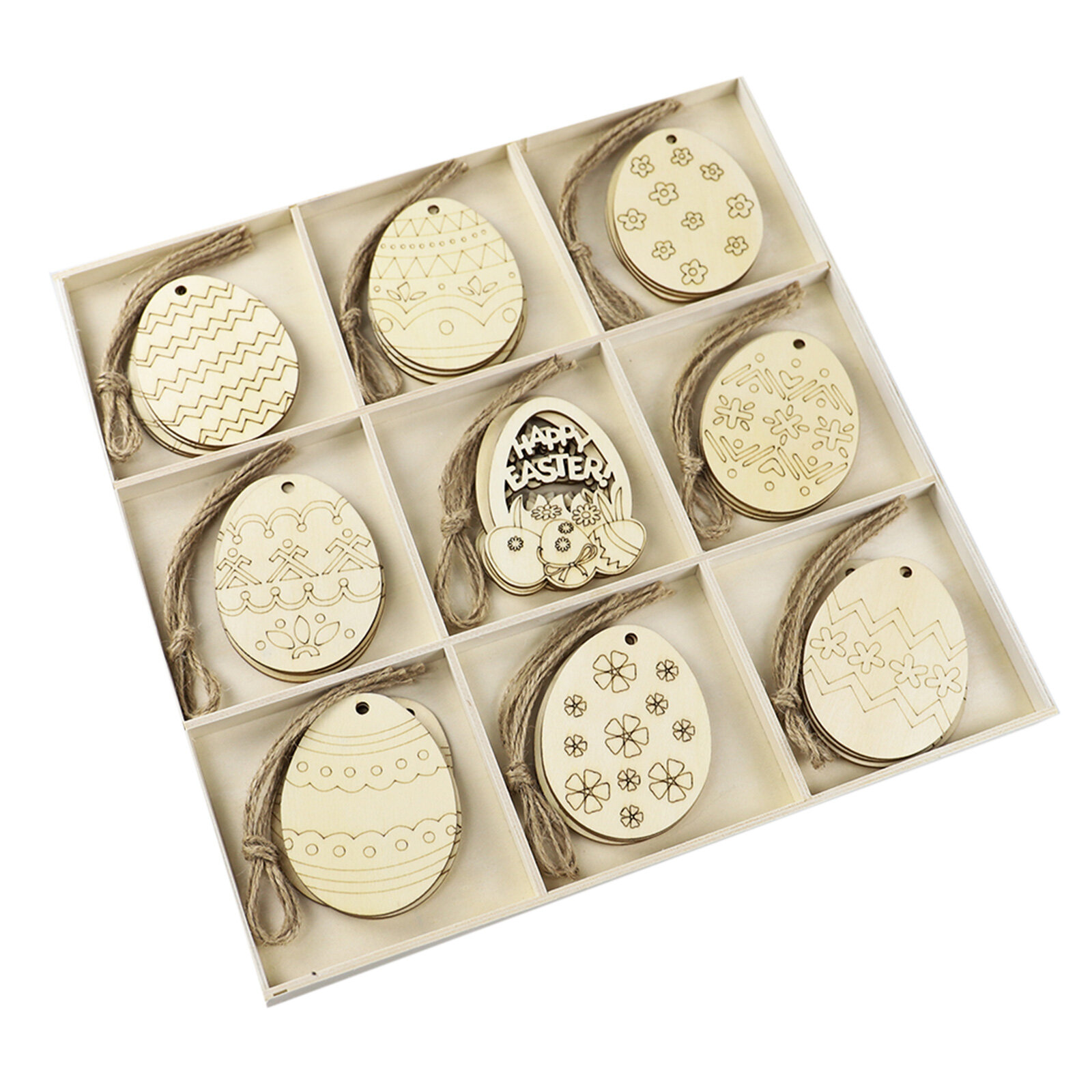 DIY Пасхальный висящий орнамент деревянный яичный цветок деревян