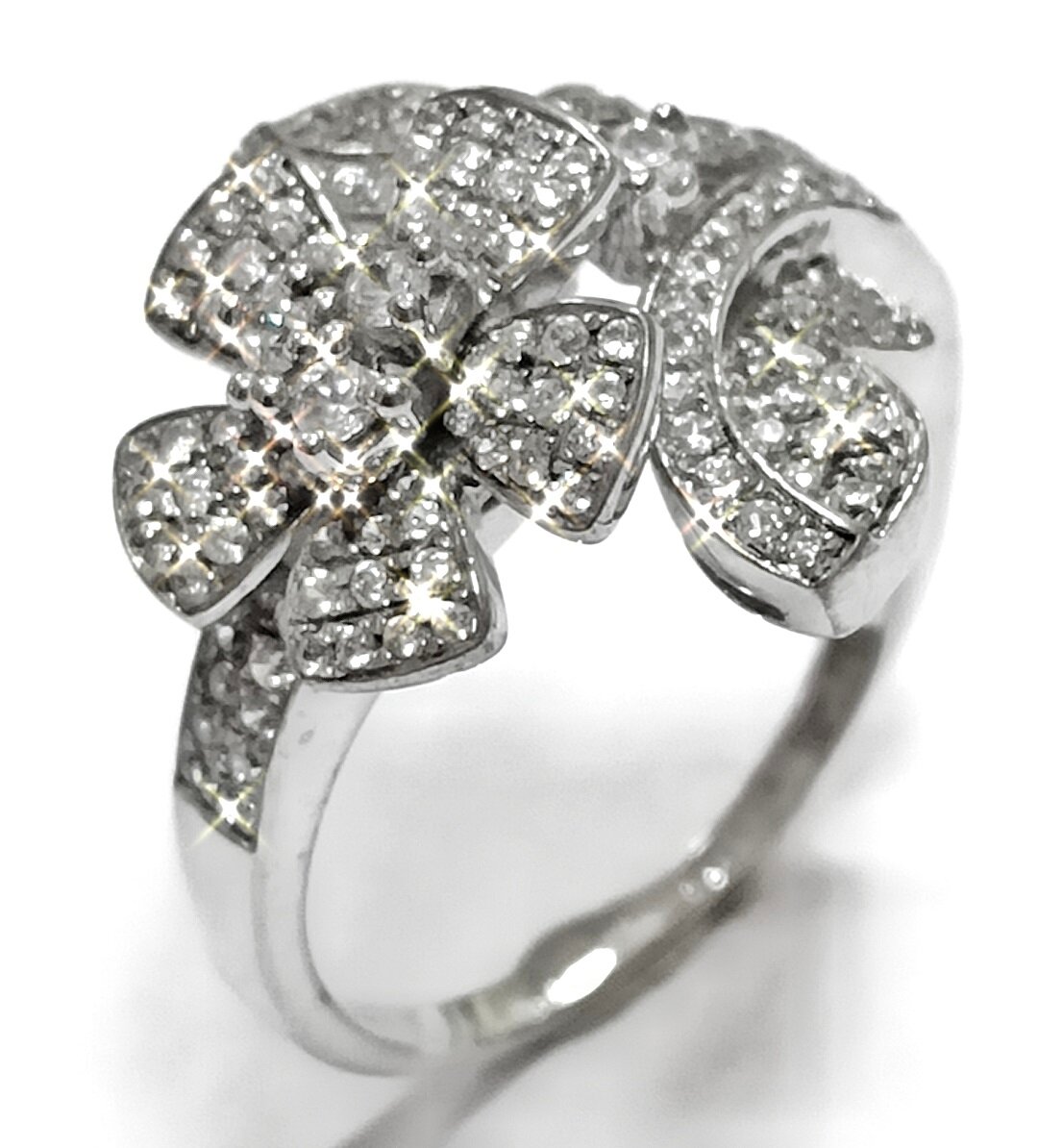 Перстень, серебро, 925 проба, родирование, фианит