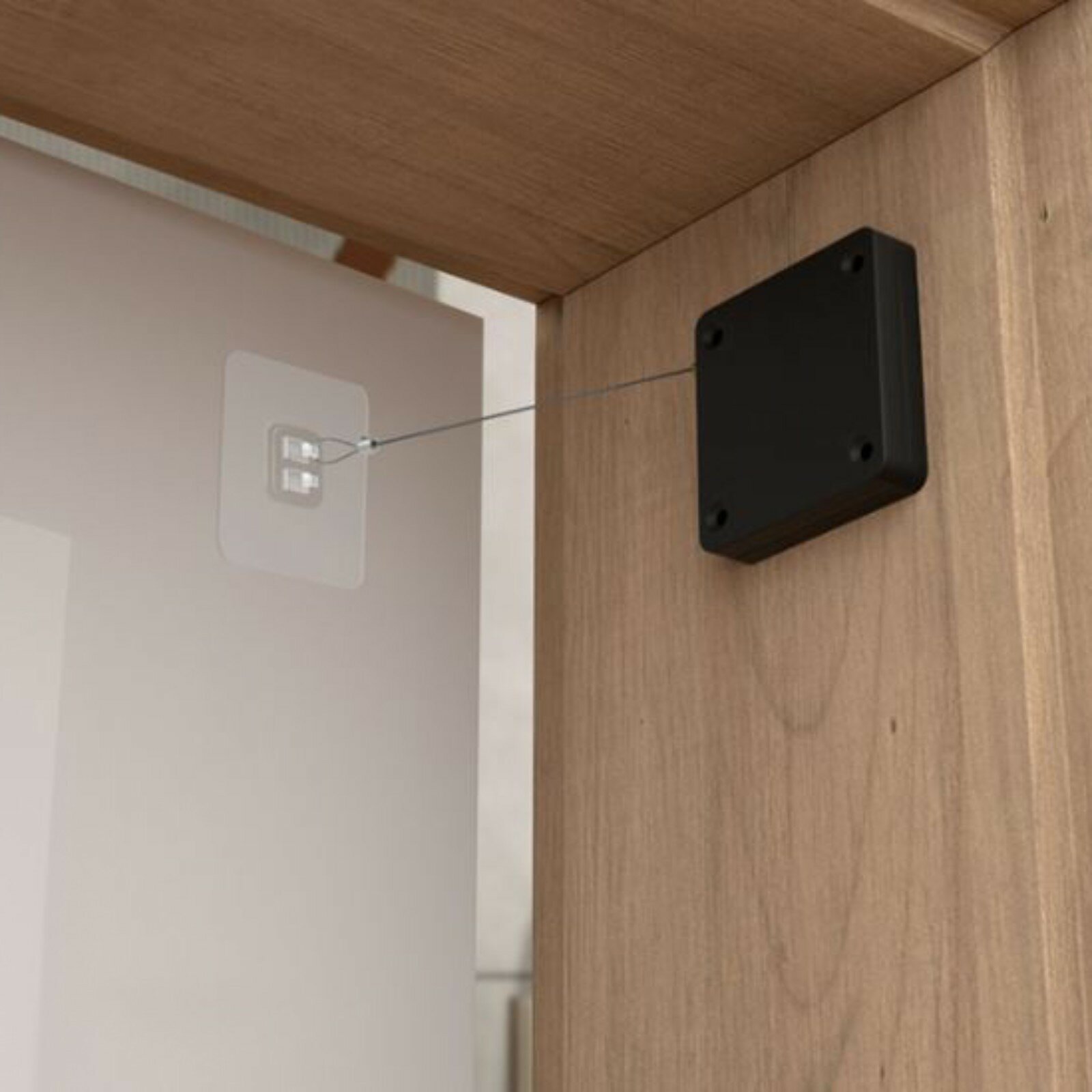 Доводчик дверной тундра, до 20 кг, черный, натяжение 500 г, длина троса 100 см