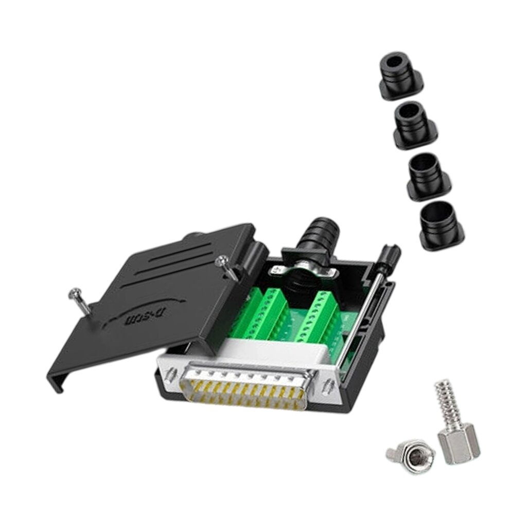 25-контактный проводник DB25 без сварки-тонкий срез пластикового корпуса-наружная головка с винтовой гайкой