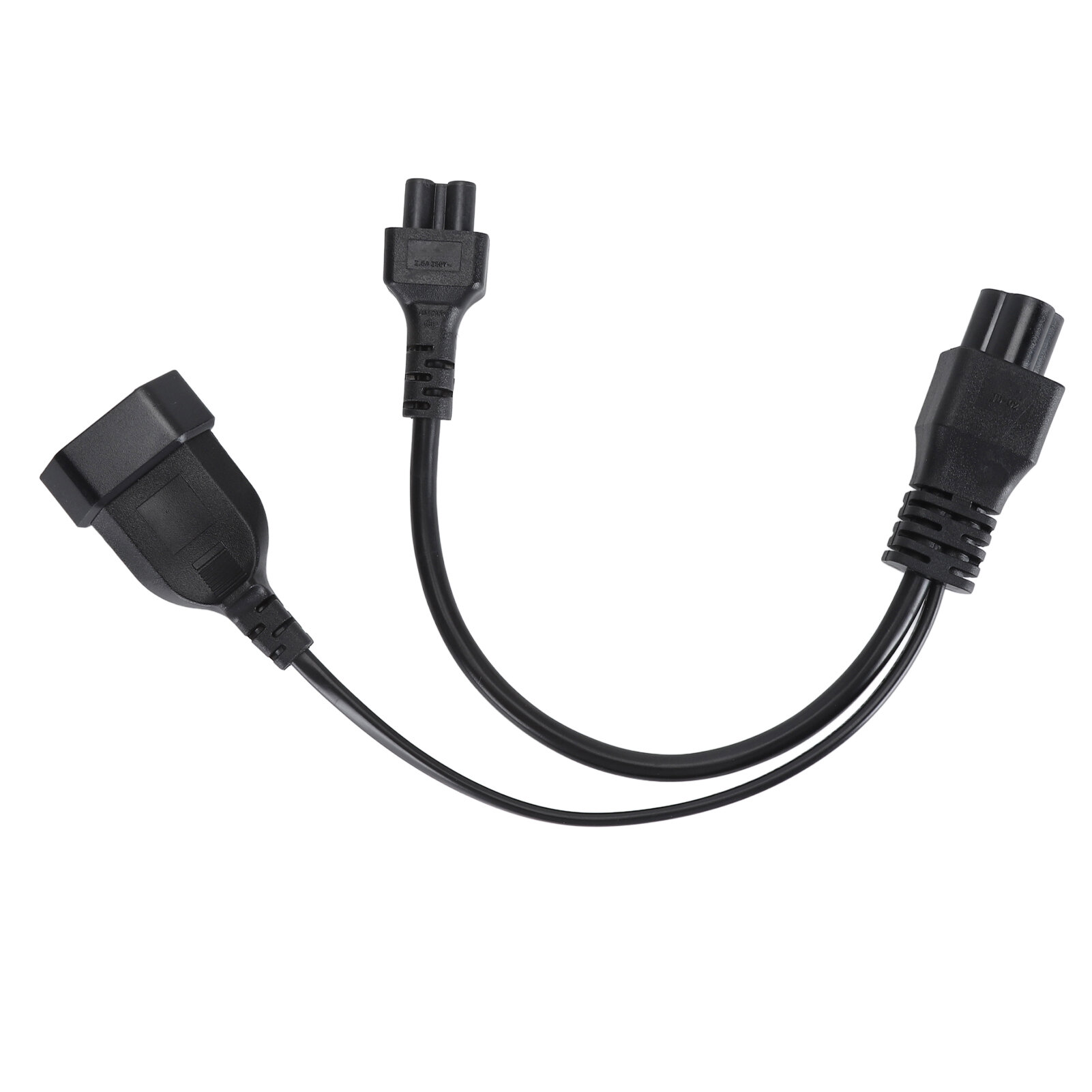 Y -тип шнур сплиттер IEC320 C6 Мужчина до C5+EU4,0 мм Женский адаптер -адаптер для камеры для камеры принтер 30 см.
