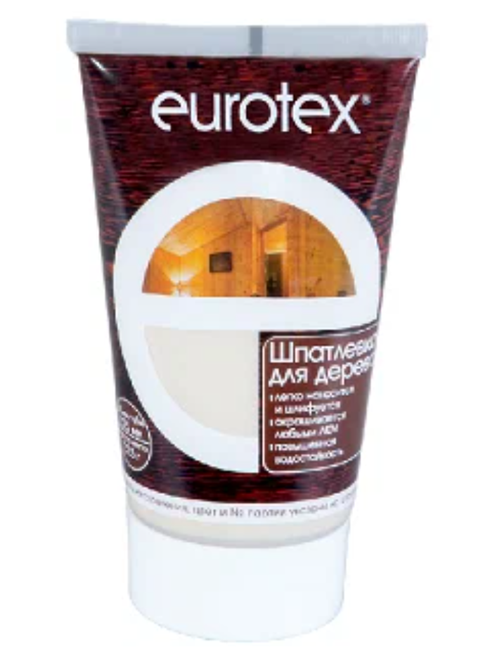 Шпатлевка для Дерева Eurotex 1.5кг Акриловая / Евротекс.