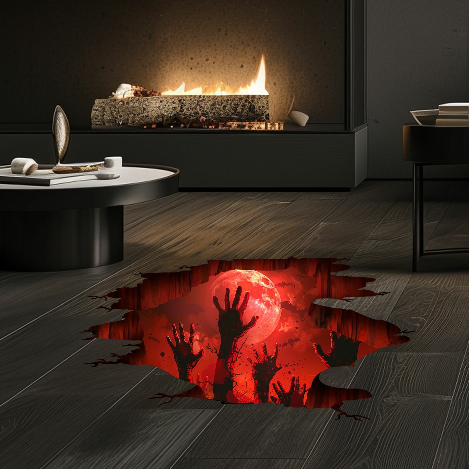 3D Наклейки на пол и стены Страшный Призрак, Украшение интерьера на Хэллоуин