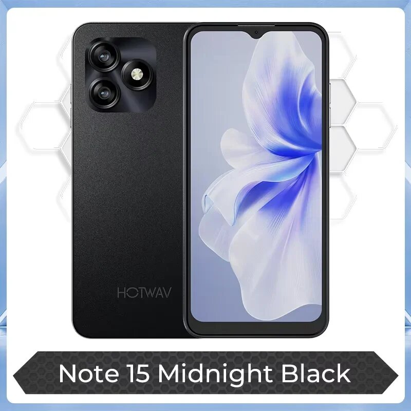 Ультратонкий 4G-смартфон HOTWAV Note 15 с 8 (4+4) ГБ и 64 ГБ, ОС Android 14, 6,6-дюймовый HD-дисплей, 13 МП, 5160 мА·ч