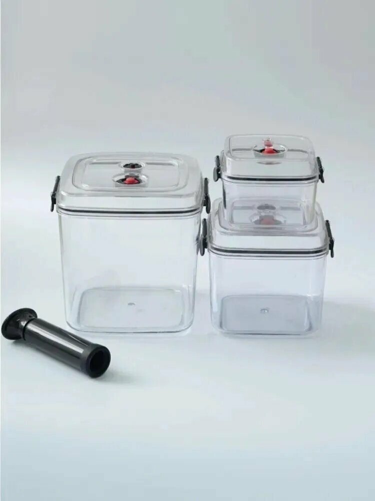 Набор контейнеров для пищевых продуктов с вакуумной системой, 3 предмета