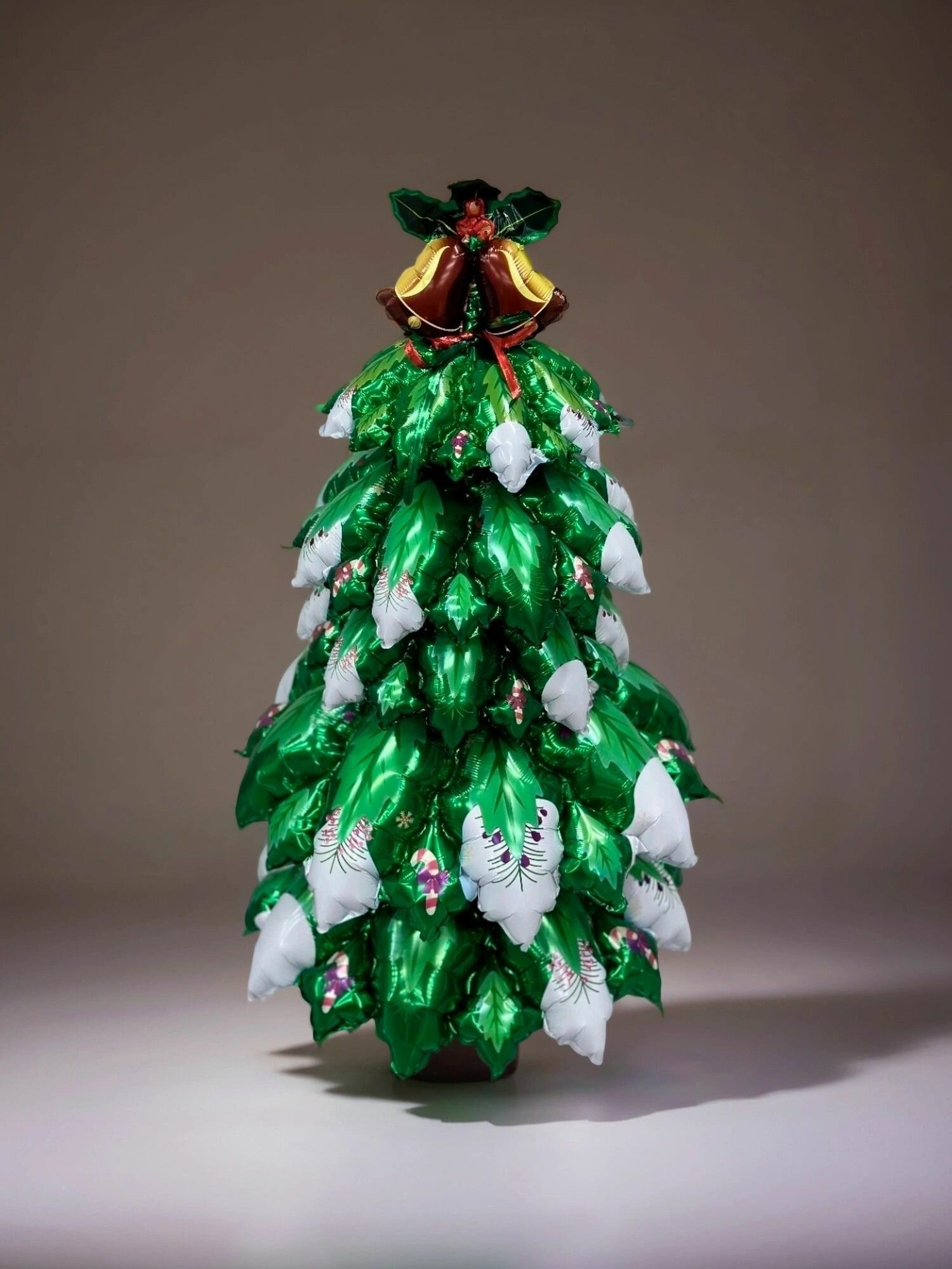 Воздушная Фигура 3D из фольги Новогодняя Елка, большая 65х120 см, сборная напольная на подставке