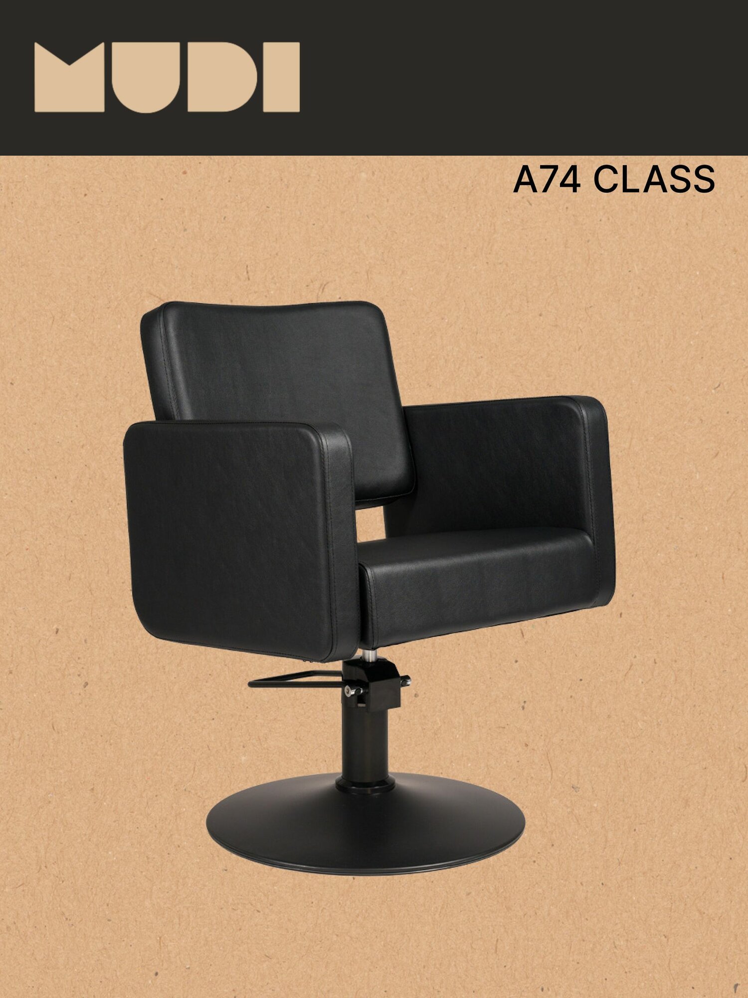 Парикмахерское кресло A74 CLASS R, на гидравлике, цвет черный