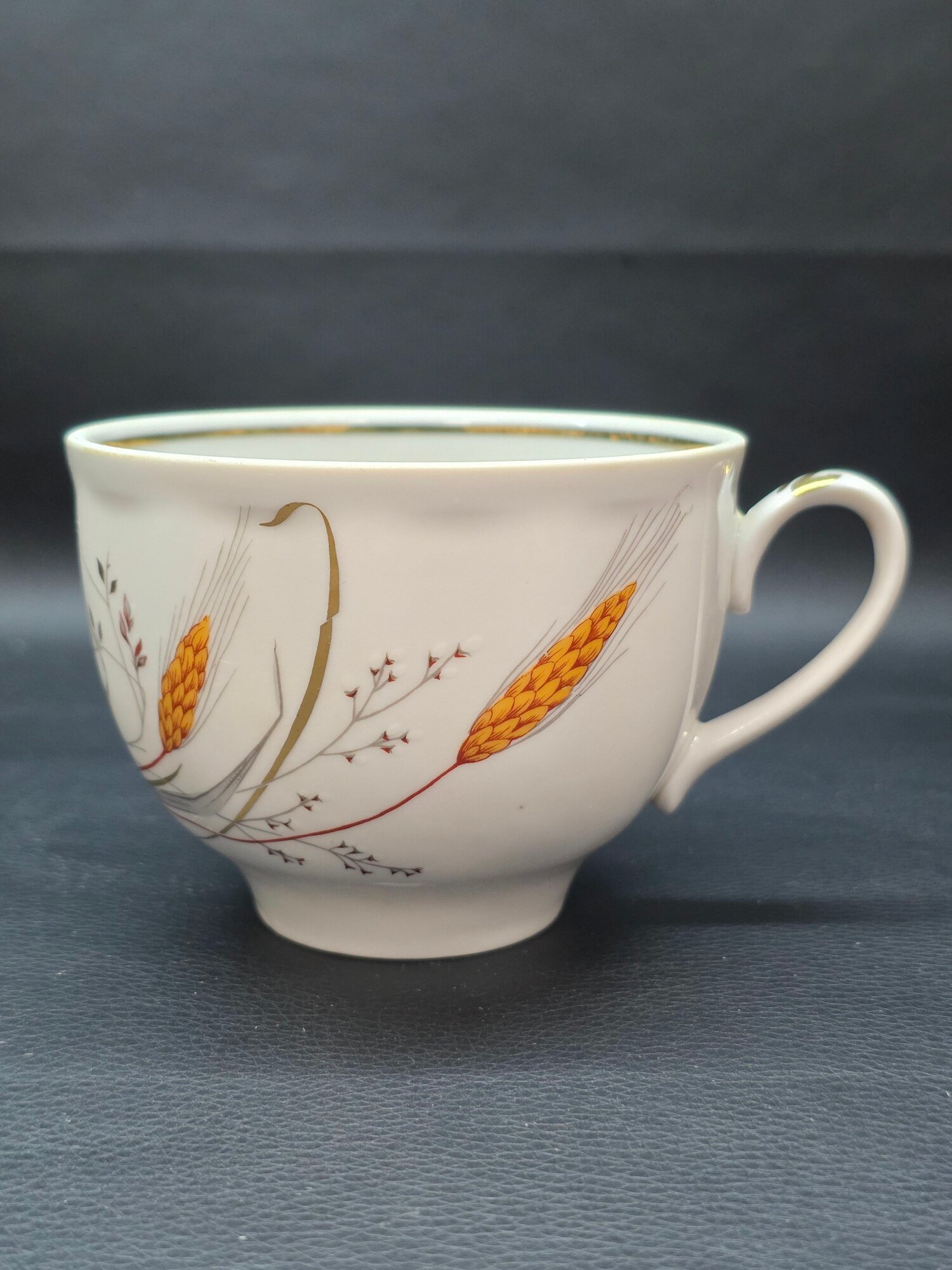 Чайная чашка Дулево Колосок 270 мл СССР фарфор