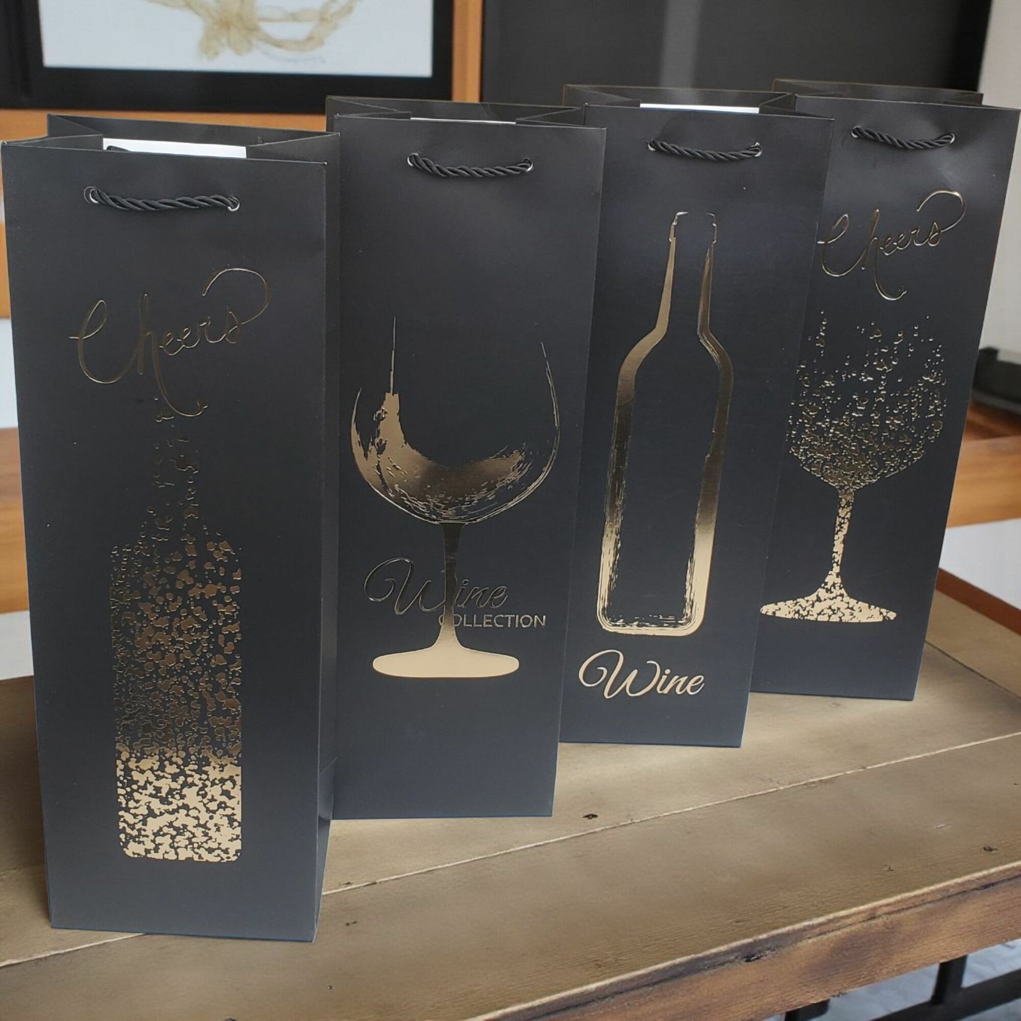 Пакеты подарочные для бутылки Набор из 4 штук