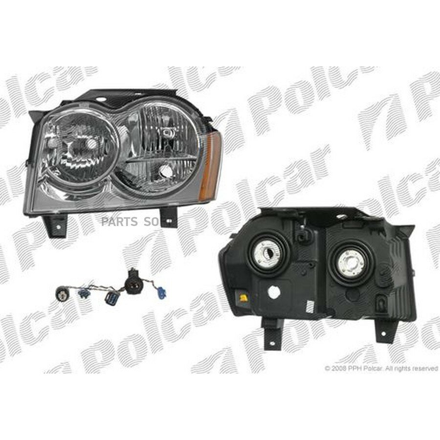 Фара основная (L) GRAND CHEROKEE (WH), 01.05-07.10 от официального дистрибьютора, POLCAR, артикул 343009