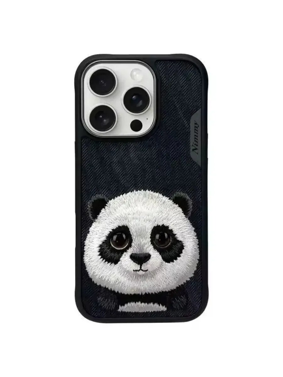 Противоударный чехол Apple iphone 16 Pro Nimmy панда черный