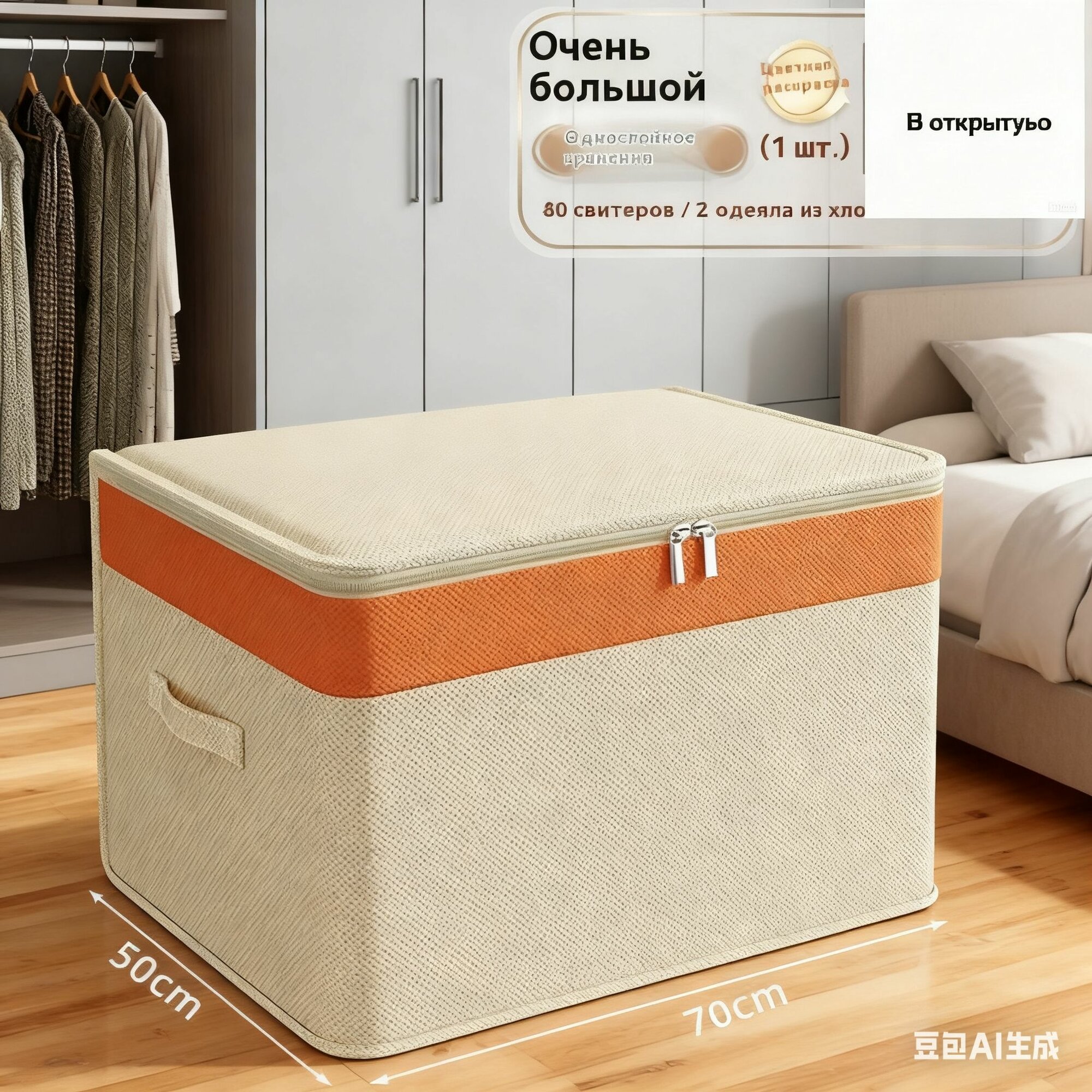 Эксклюзивный контейнер для хранения 70 на 50 на 35 см