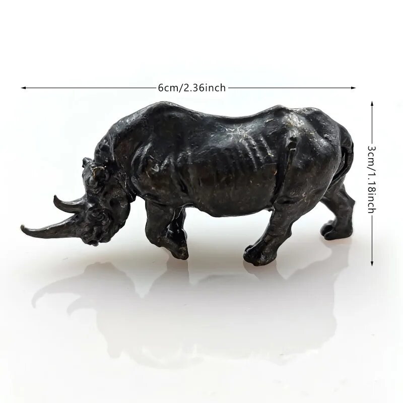 Металлическая фигурка носорога, 6x3 см, rhino