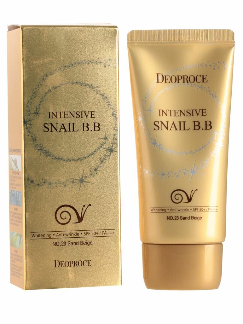 DEOPROCE Крем ББ для лица с муцином улитки и гиалуроновой кислотой 23 тон INTENSIVE SNAIL 50 мл.