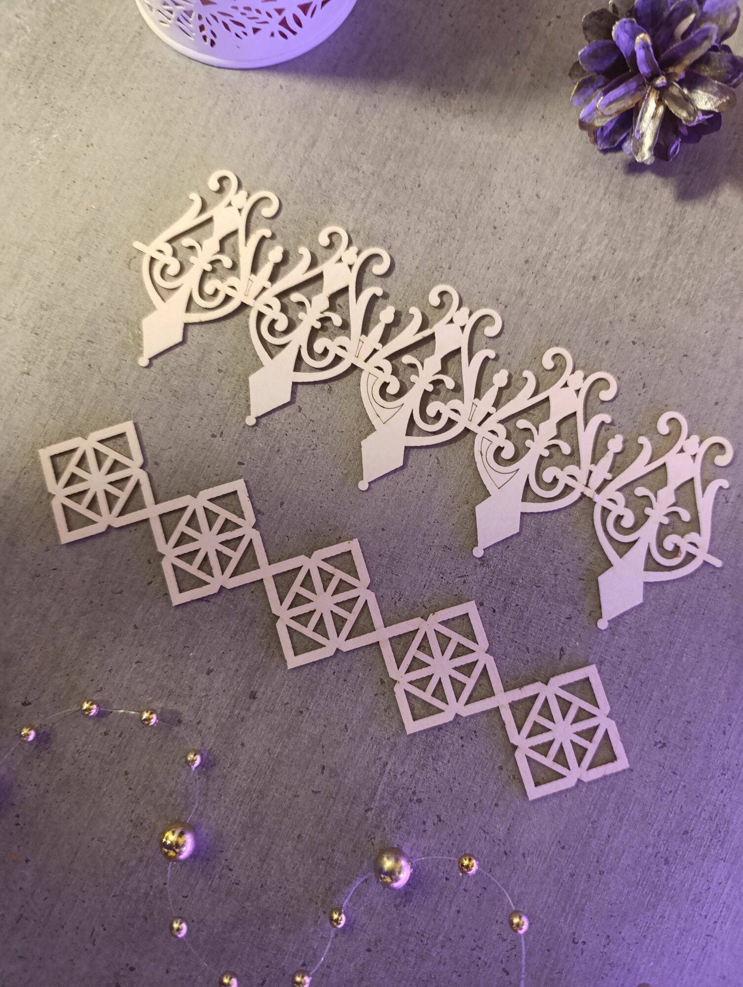 Набор декоративных элементов "Бордюр" 4 шт , пивной картон