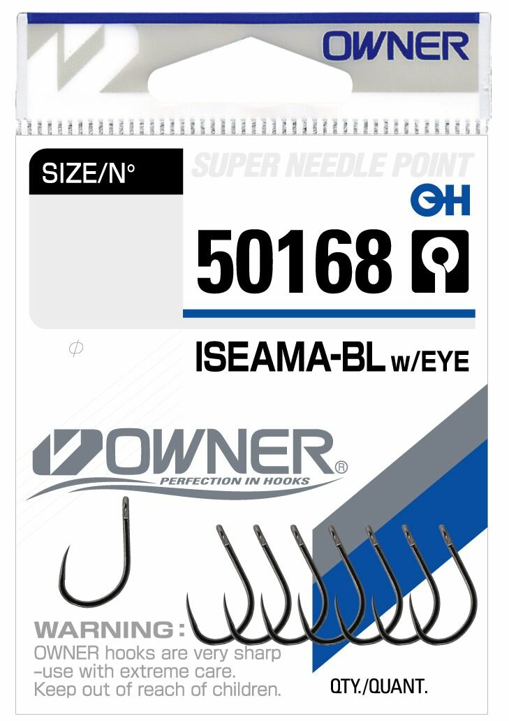 OWNER Крючок Iseama BL w/eye BC №1 4шт