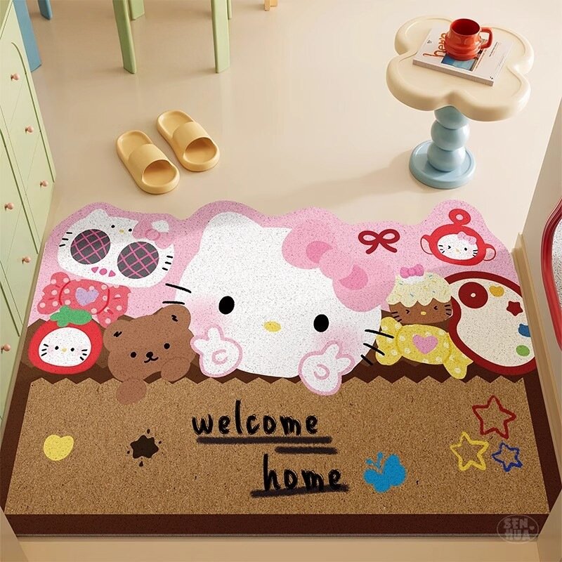 Hello Kitty Коврик для пола, Коврик для входной двери, Нужно обрезать самостоятельно, 40x60 cm
