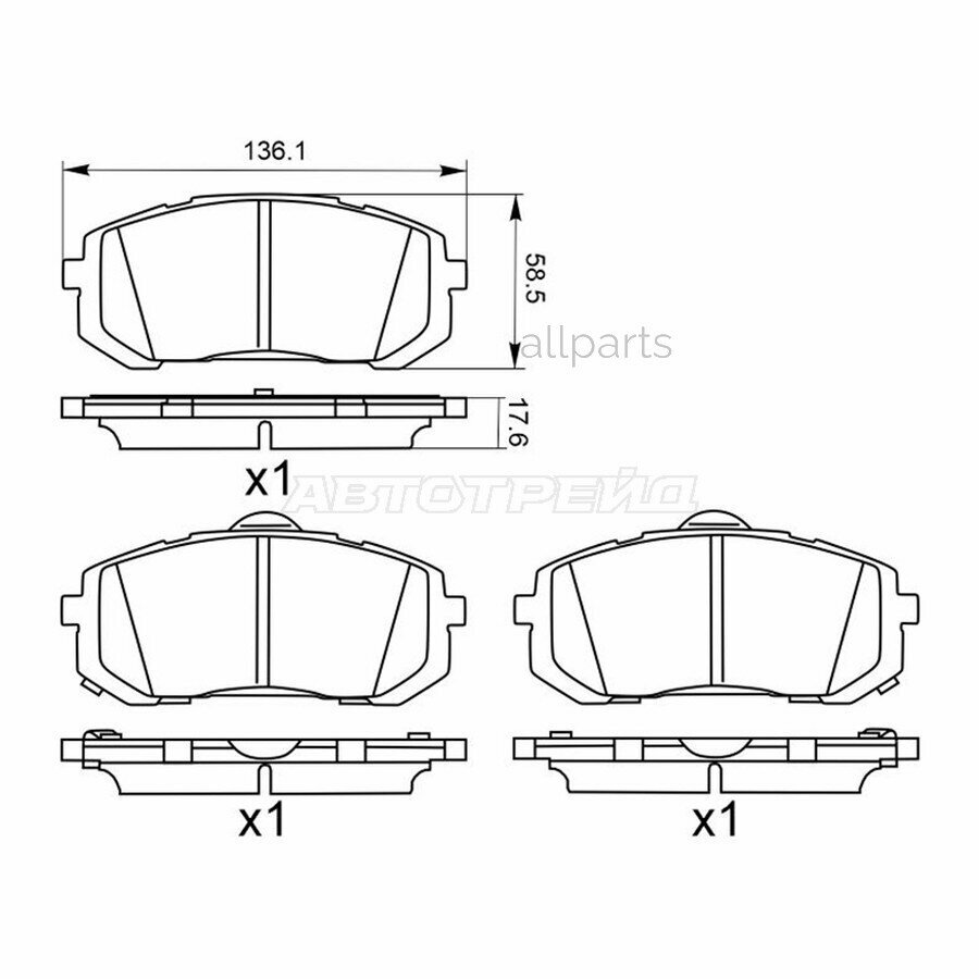 SAT ST-28-0255 Колодки тормозные (Спереди) Hyundai Elantra 20- / i30 20-