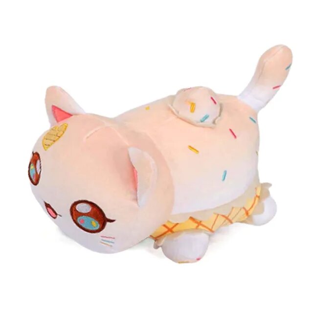 Мягкая игрушка «Мяу-кошка» Aphmau — мягкая игрушка в виде пончика «Мяу-кошка», милая плюшевая кукла в виде картошки фри и чизбургера, рождественский подарок