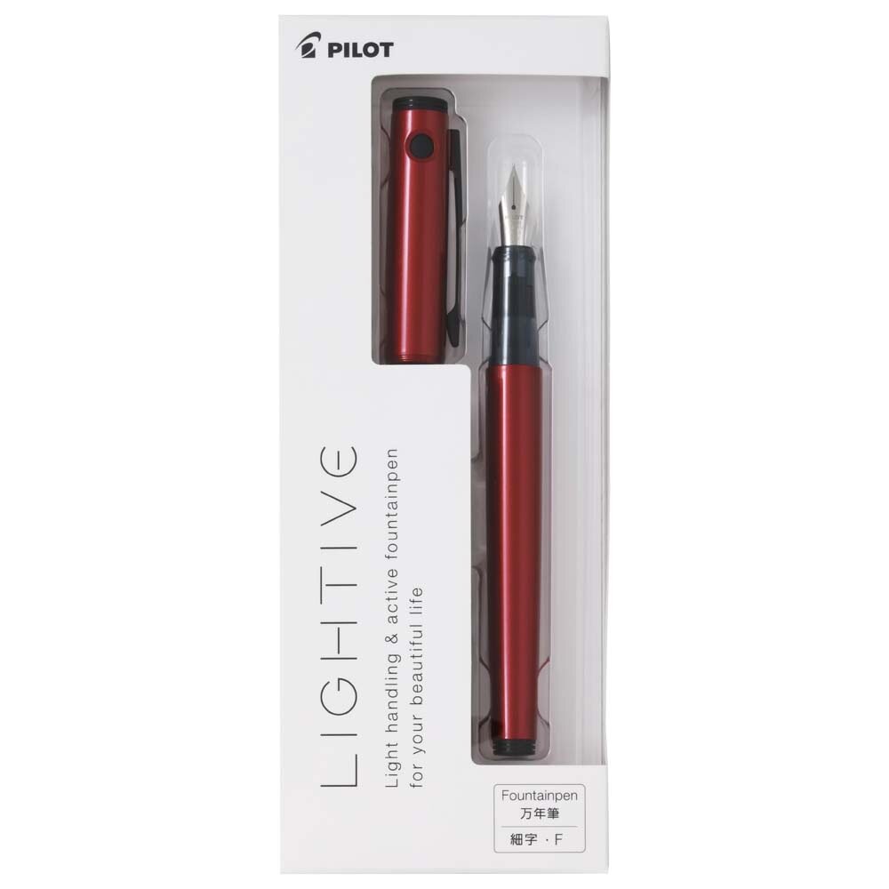 Японская перьевая ручка PILOT Lightive с пером F красная (FLT-2SR-ARF)