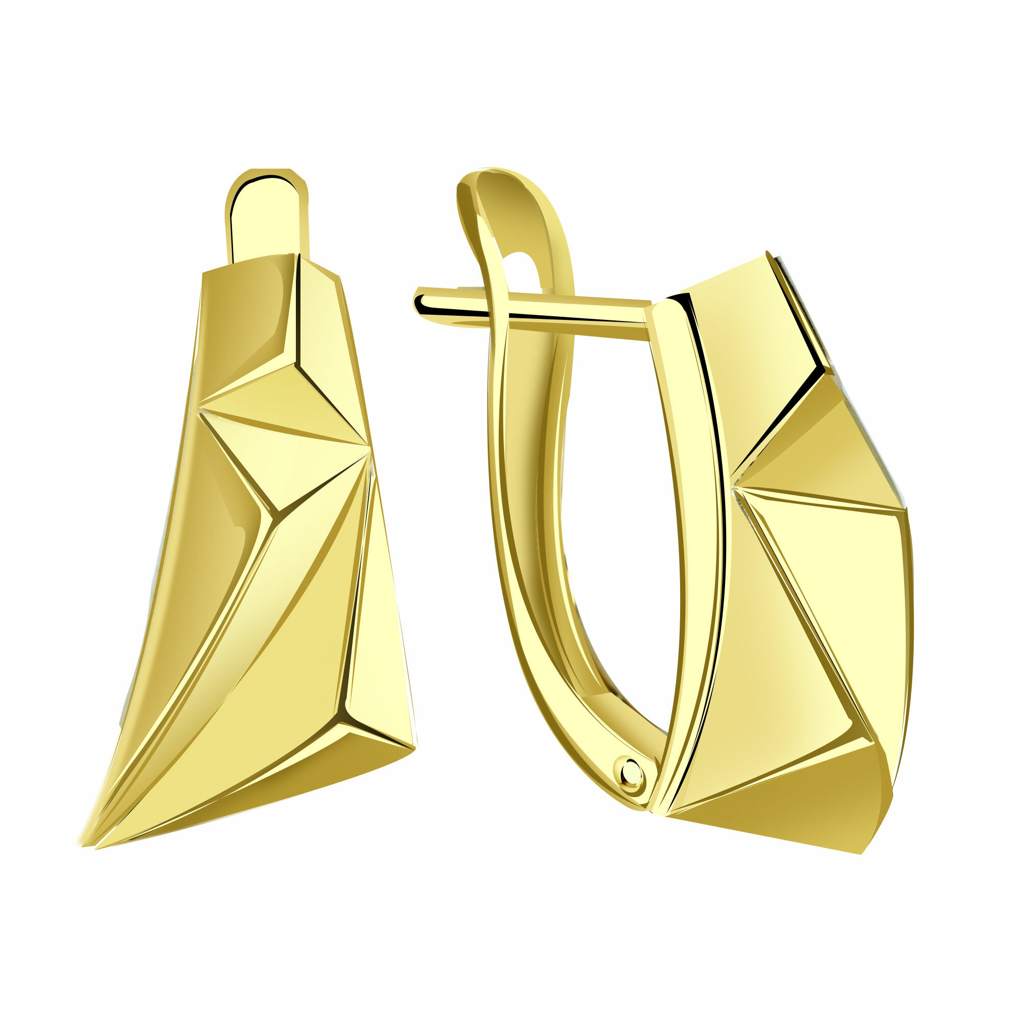Серьги, желтое золото, 585 проба