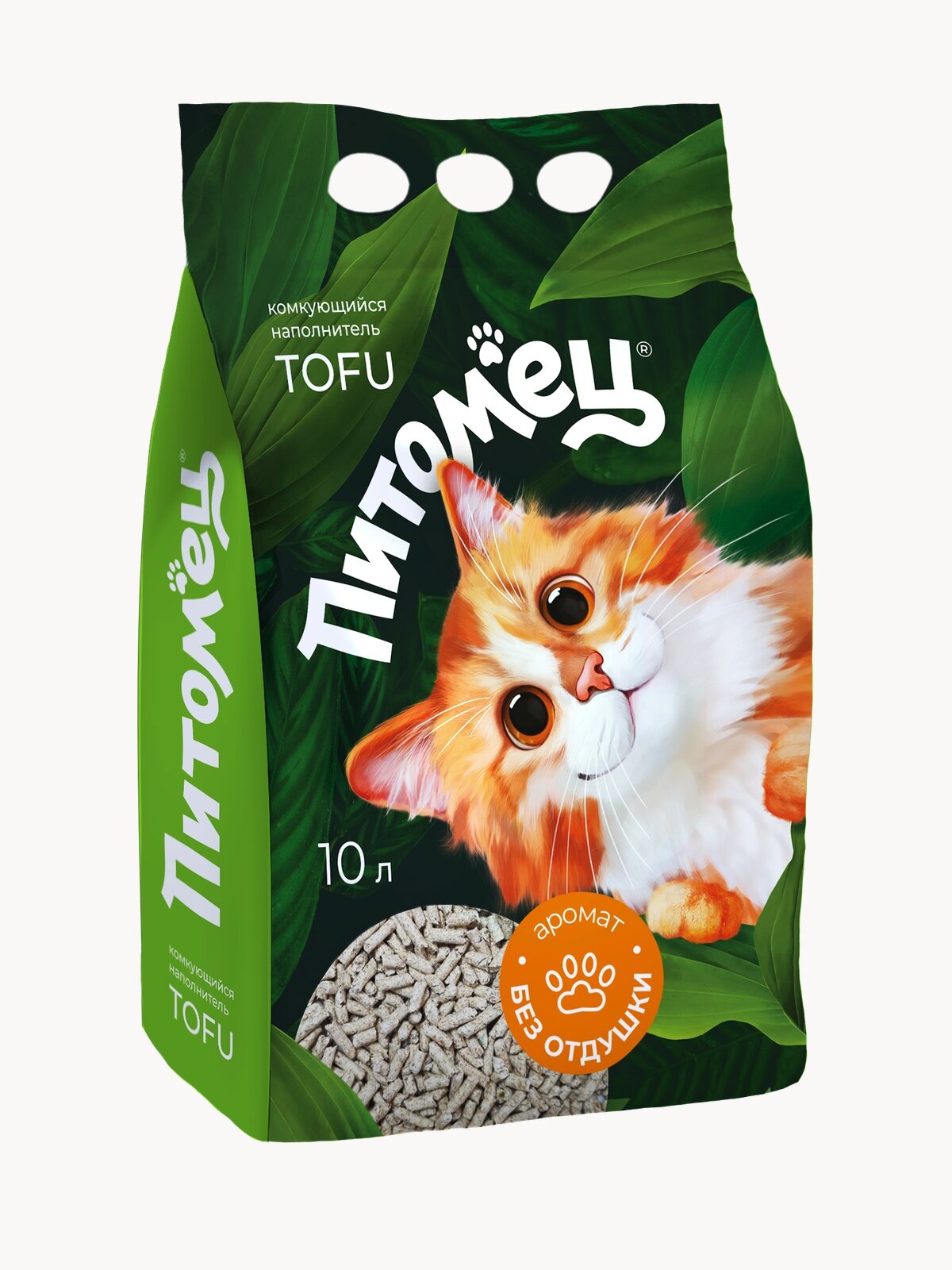 Наполнитель для туалета Питомец "Тофу", для кошек, комкующийся 10 л (4 кг)