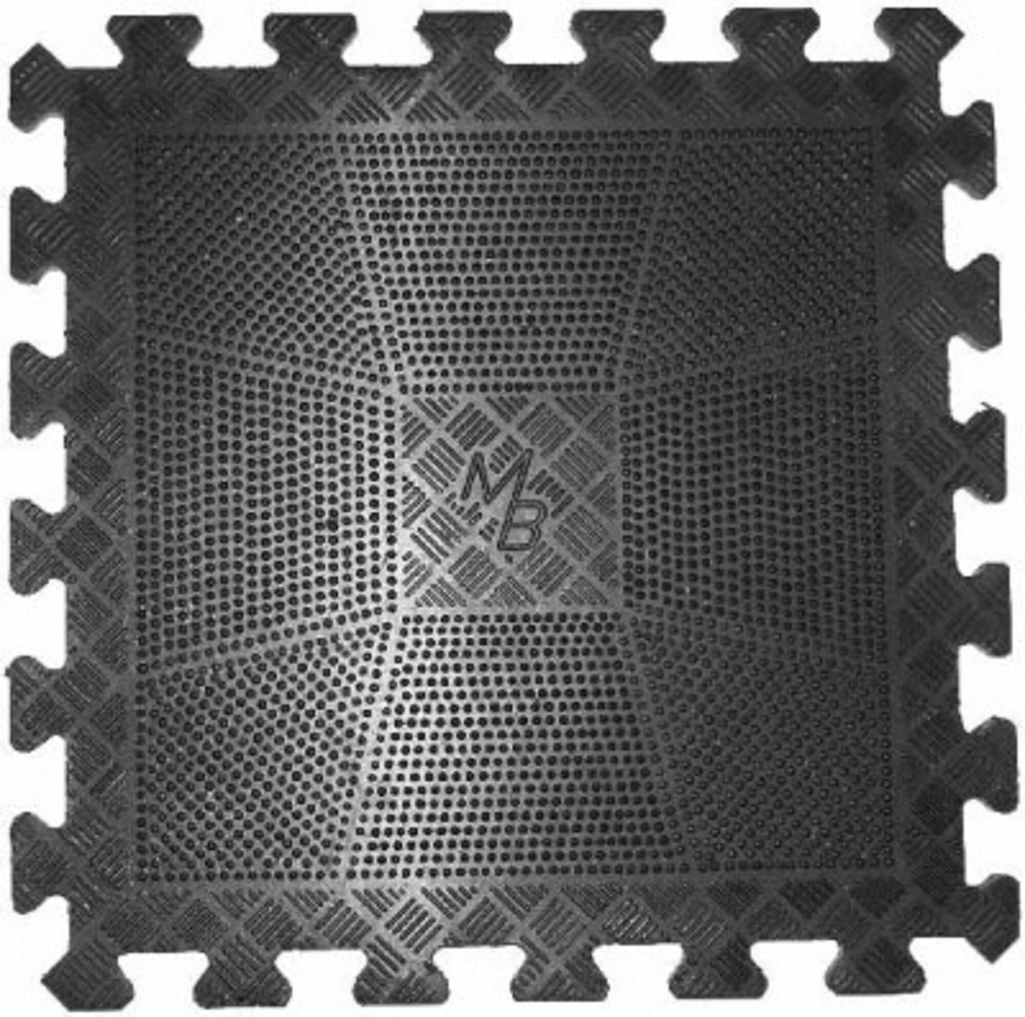 Коврик резиновый 400х400, толщина 12 мм MB Barbell черный под тренажер штангу гирю