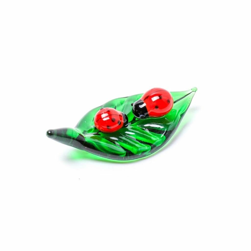 Стеклянные фигурки насекомых, - божья коровка