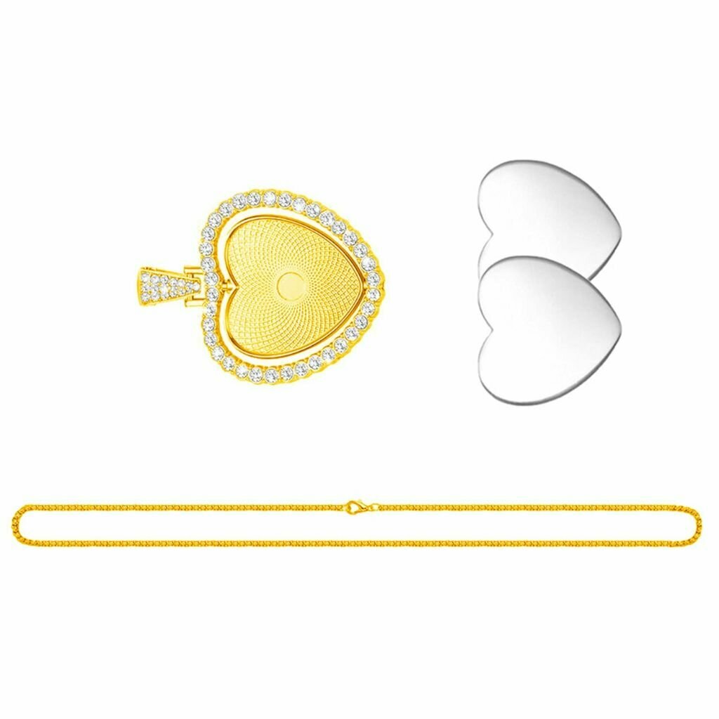 Набор подвесок для подноса с двусторонней инкрустацией в виде персикового сердечка-серебро