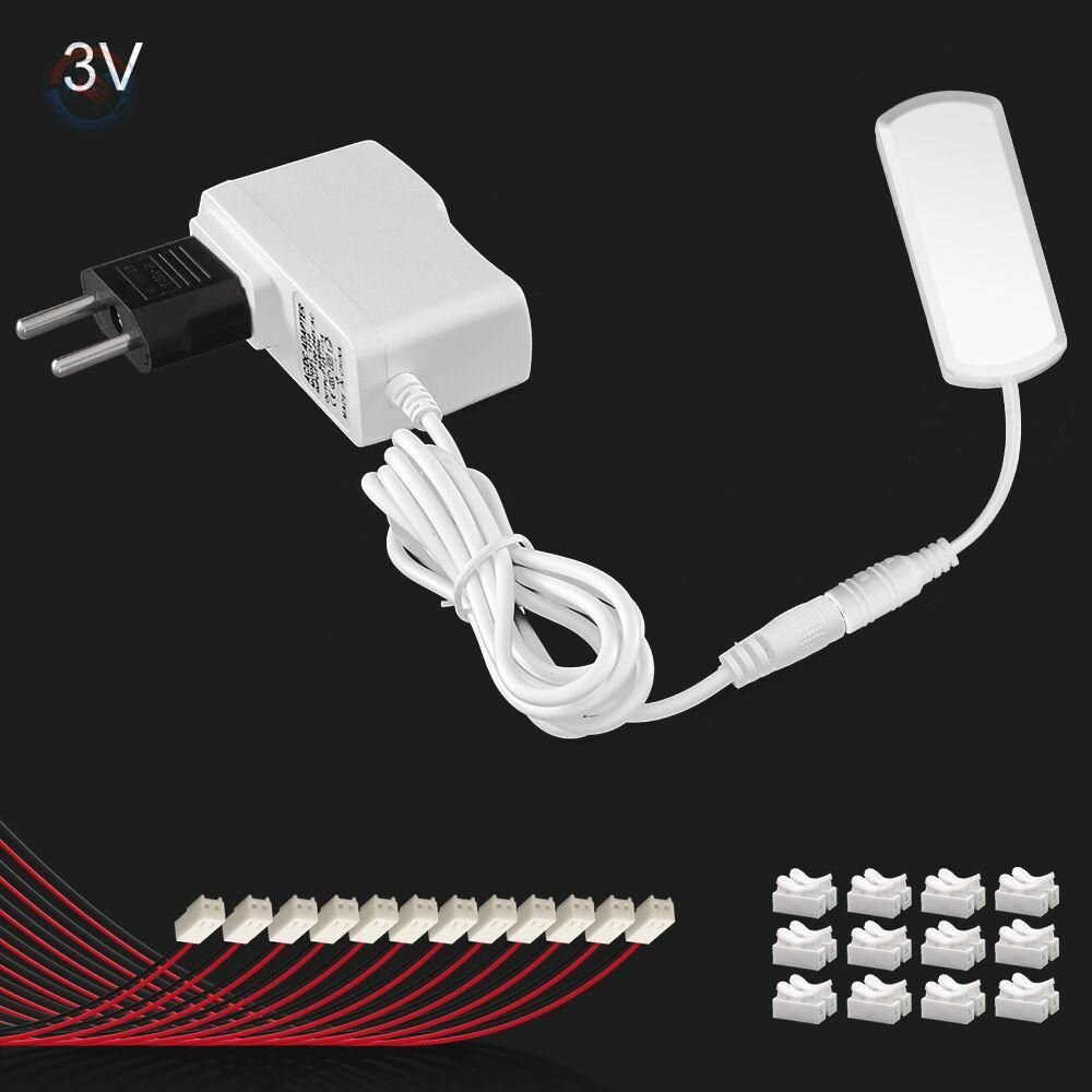 Адаптер питания 3 В переменного и постоянного тока, 12-портовый USB-распределитель для подсветки макетов, диорам и архитектурных миниатюр, портативный блок питания