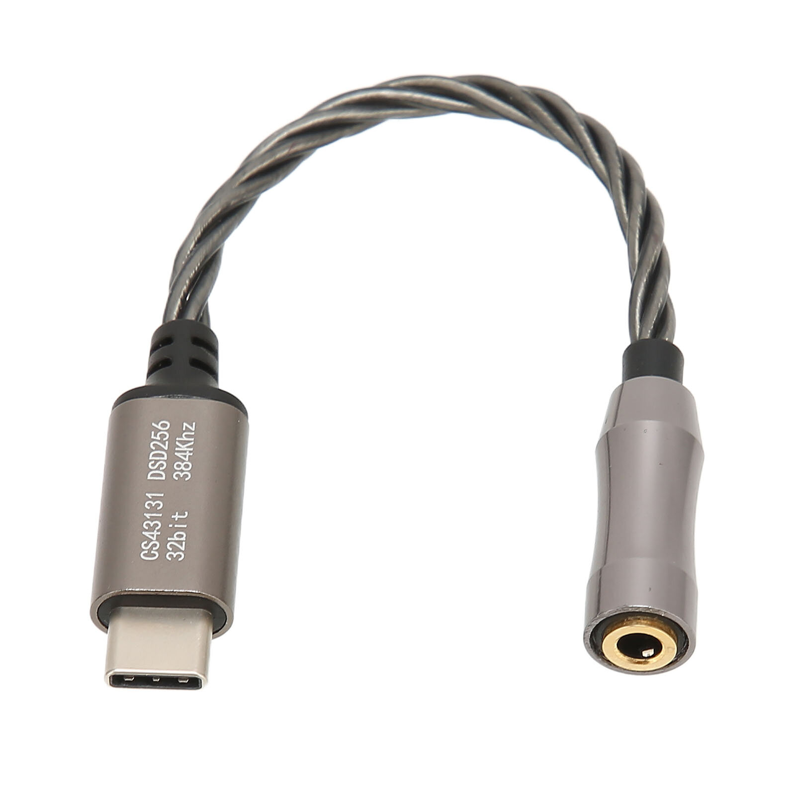 Тип C до 3,5 мм Усилитель для наушников 15 см/5,9 дюйма 120db Усилитель для наушников для Android PCCool Grey