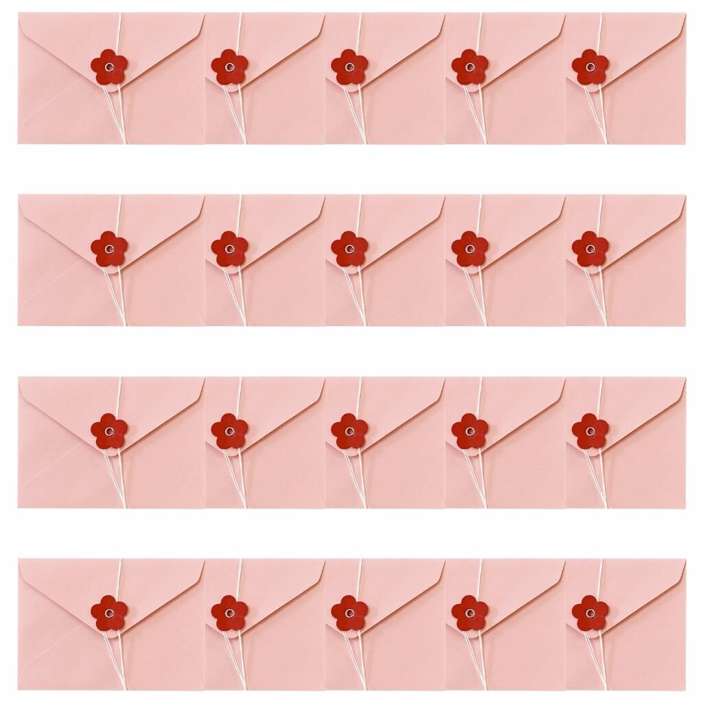 1 упаковка из 20 бумажных конвертов на День святого Валентина-розовые-цветы