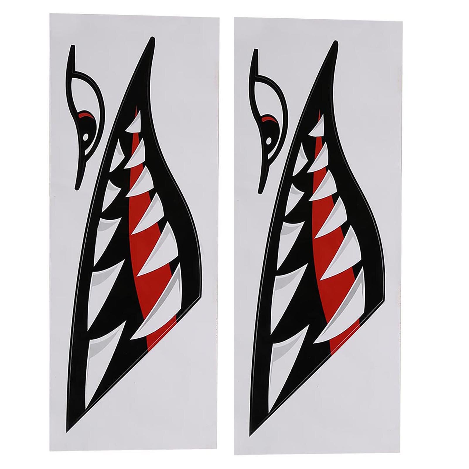 2pcs Водонепроницаемые DIY смешные зубы с акулой наклейка на наклейка на кабар каяк