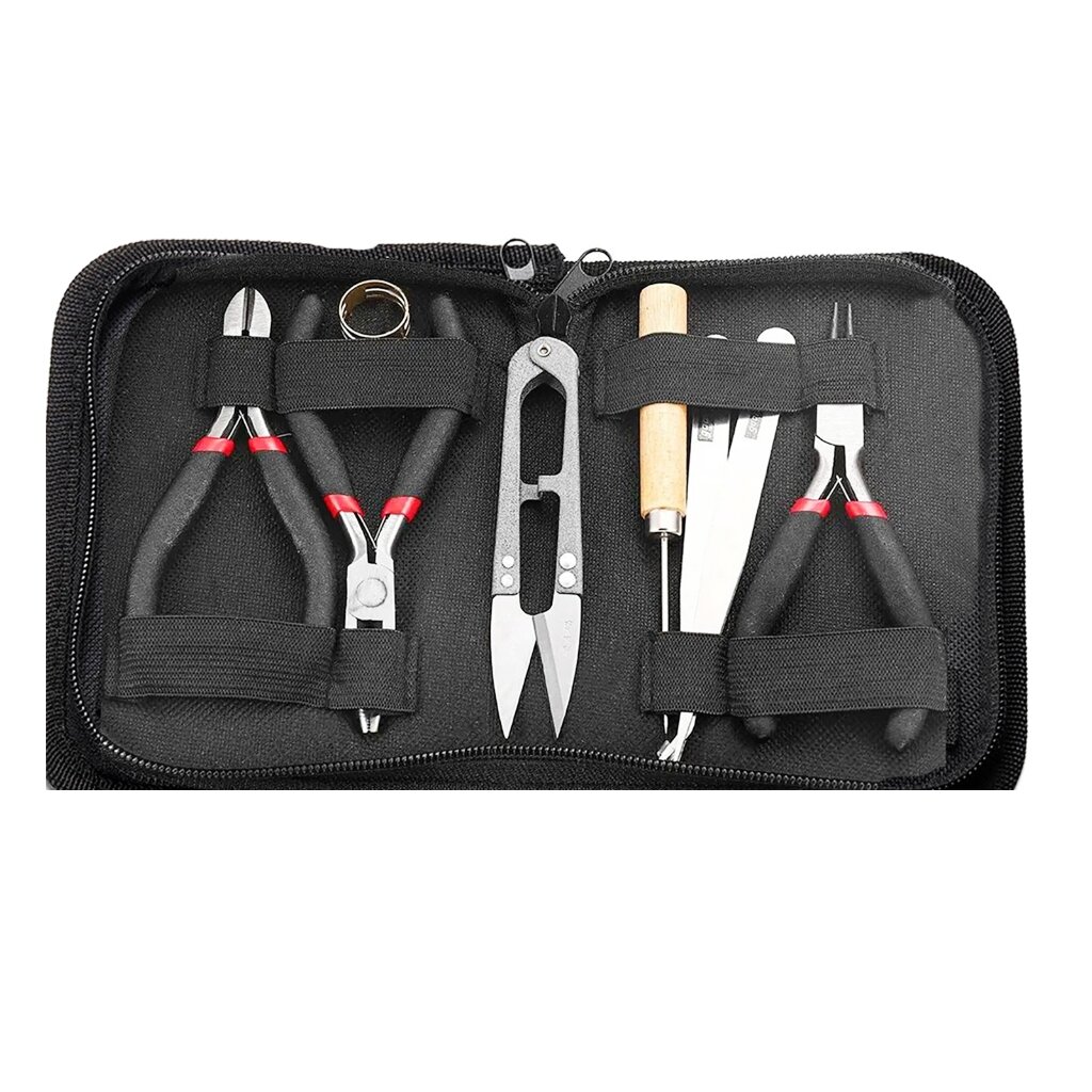 Набор из 8 ювелирных плоскогубцев с круглыми носами, цепными носами, игольчатыми носами, изогнутыми носами для изготовления ювелирных изделий, ремонта, обмотки проводов