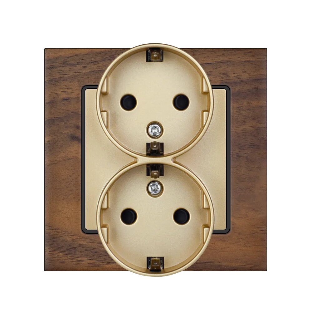 SRAN EU настенная розетка деревянная коричневая 250В 16А Golden