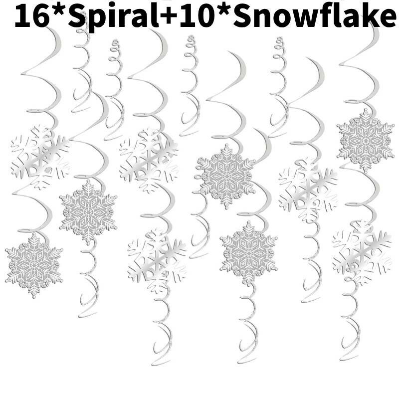 Новогоднее украшение в виде снежинок с изящным спиральным дизайном для праздничных декораций, 26 шт.